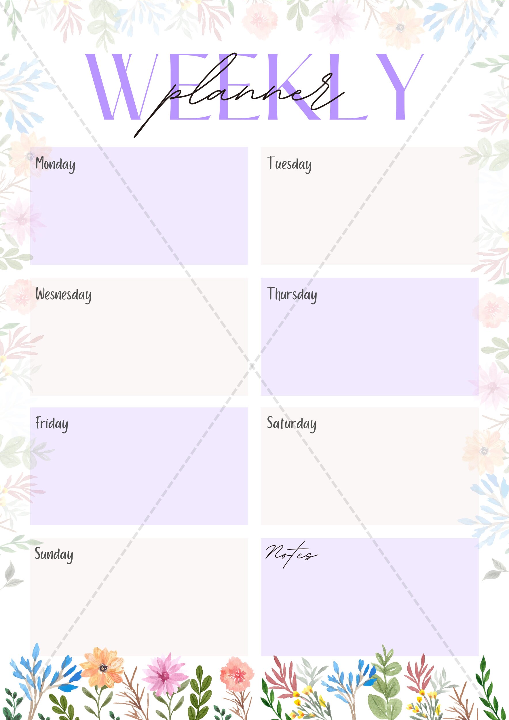 Weekly Planner Printable, ADHD Planner, Work From Home Routine, Undated ...