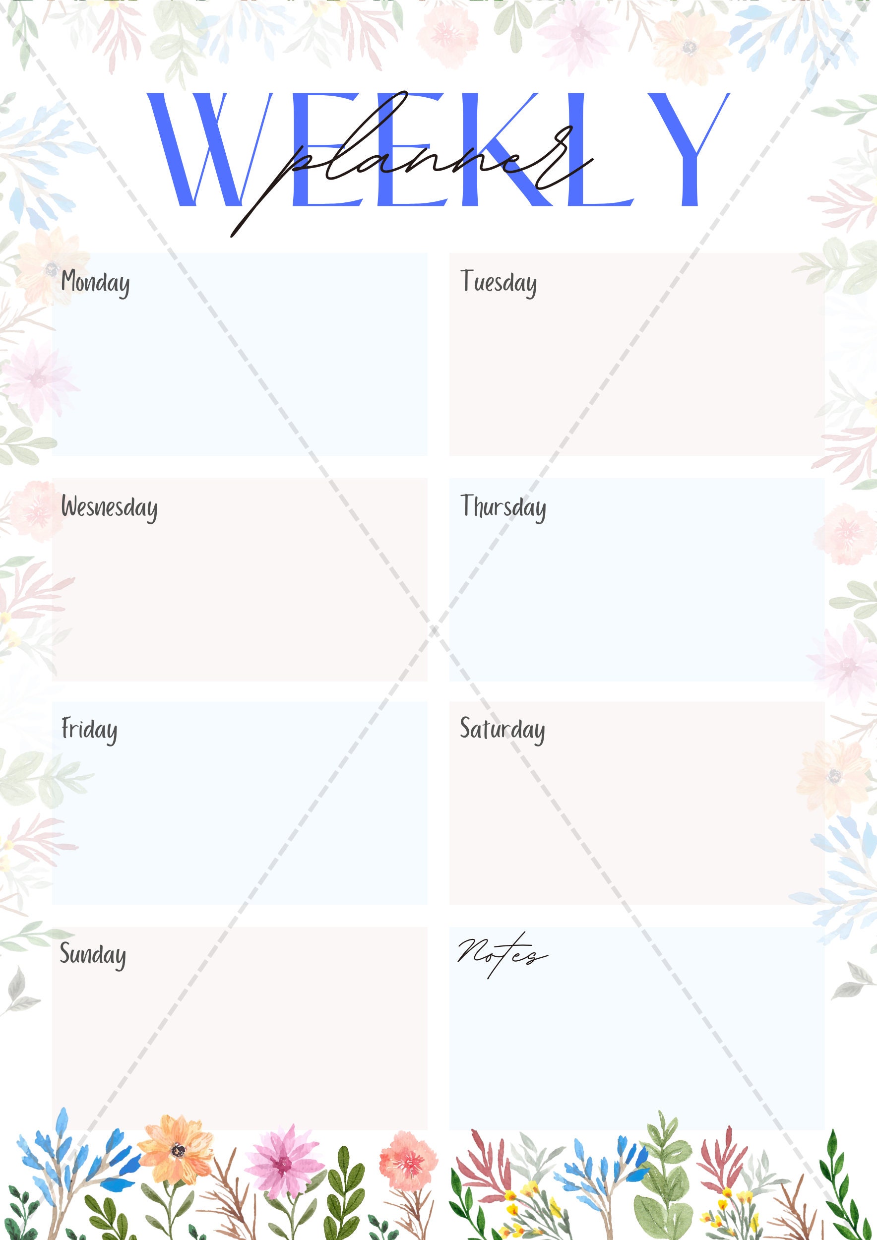 Weekly Planner Printable, ADHD Planner, Work From Home Routine, Undated ...