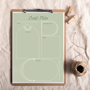 Minimalist Daily Planner Printable, Priorities Desk Worksheet Pdf ...