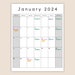 2024 CALENDAR | Letter Size | PDF Format | Printable | Vertical | 12 ...