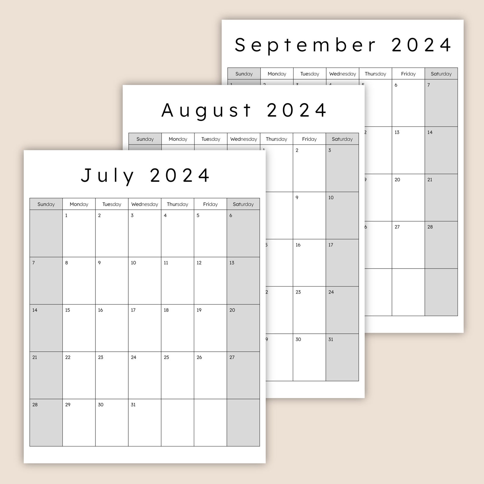 2024 CALENDAR | Letter Size | PDF Format | Printable | Vertical | 12 ...