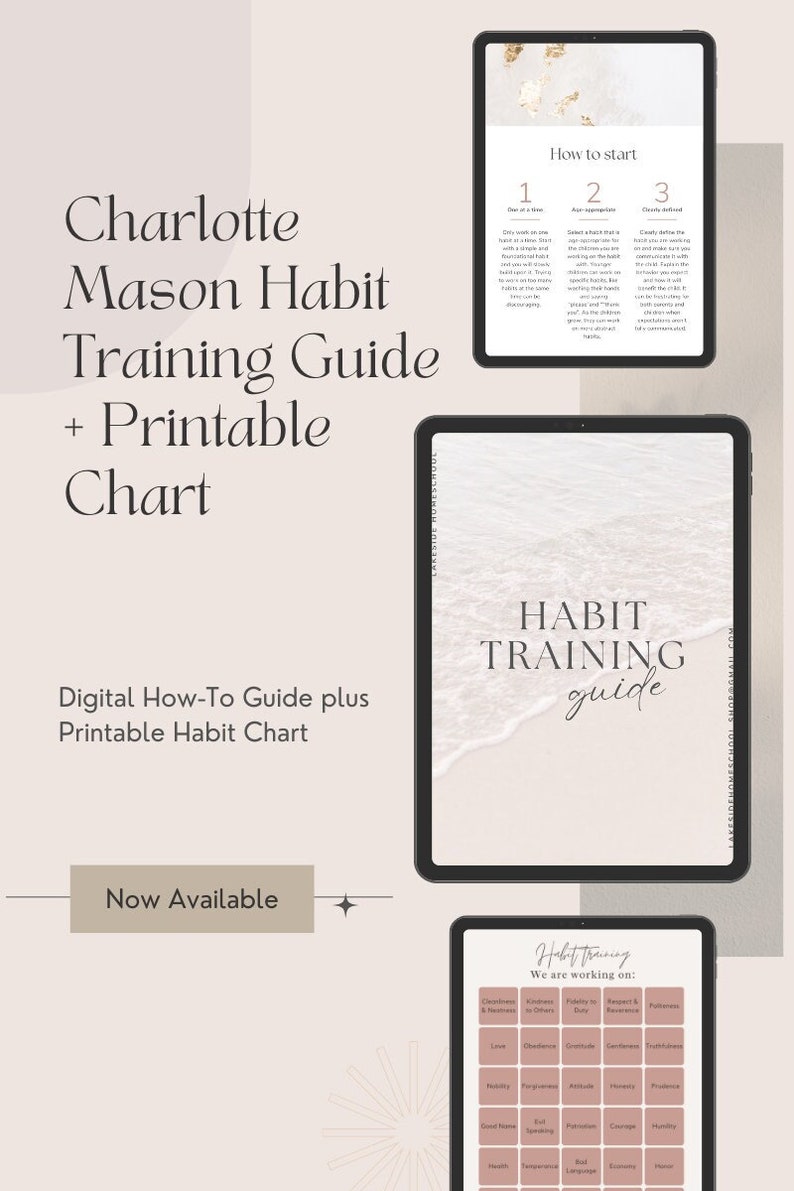 Charlotte Mason Habit Training Guide Printable Chart PDF Cultivate ...