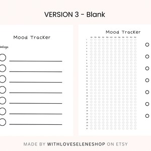 Mood Tracker Printable PDF, Mood Tracker Digital Planner, Wellness ...