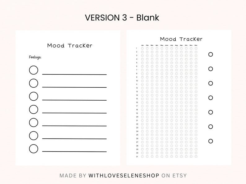 Mood Tracker Printable PDF, Mood Tracker Digital Planner, Wellness ...