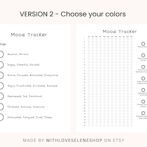 Mood Tracker Printable PDF, Mood Tracker Digital Planner, Wellness ...