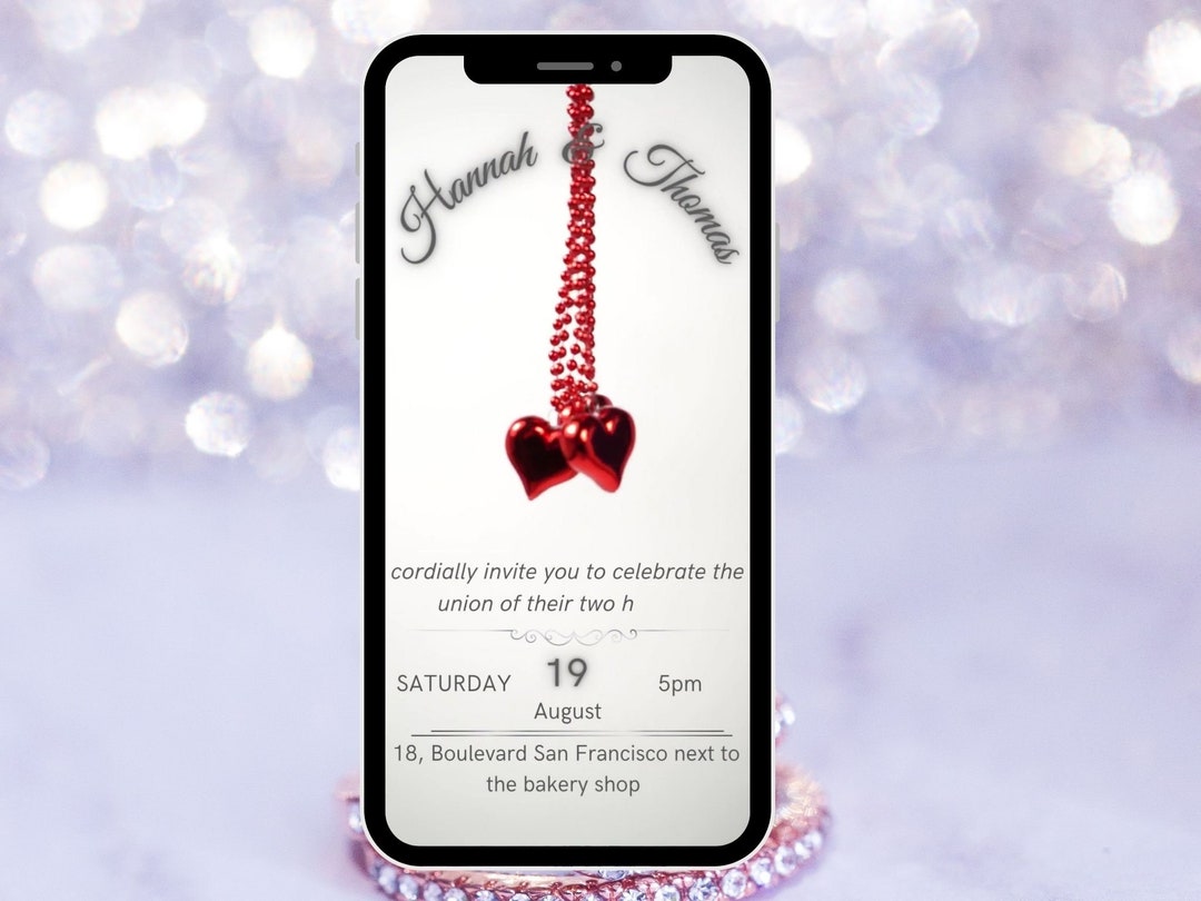 Carte D'invitation De Mariage Vidéo Numérique à Téléchargement ...