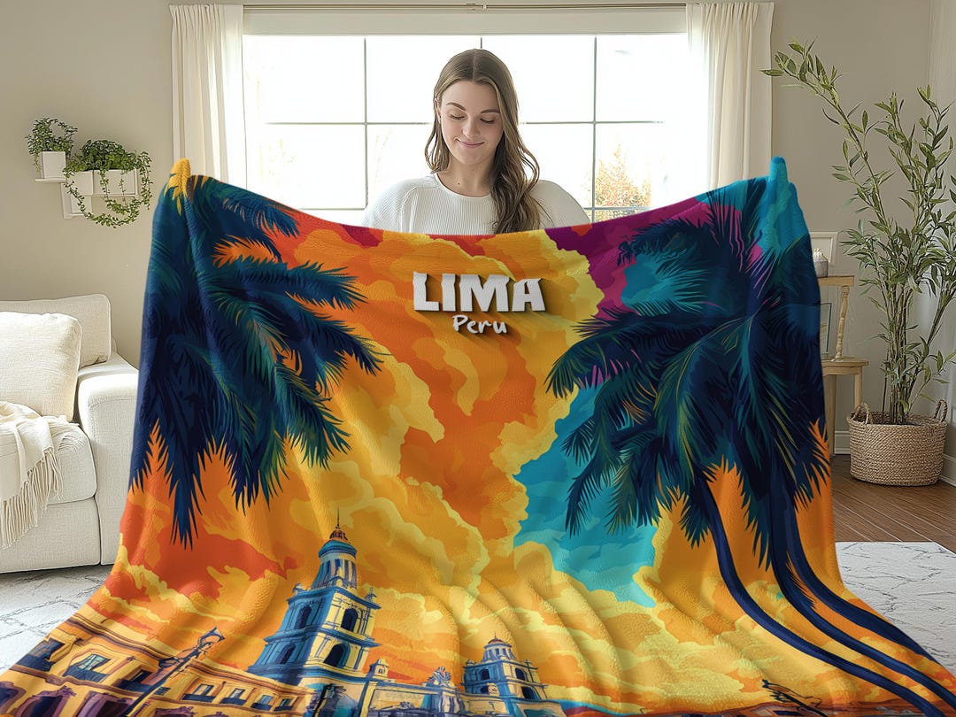 Lima Peru Blanket: Colorful Cityscape Art, Vibrant Travel Souvenir ...