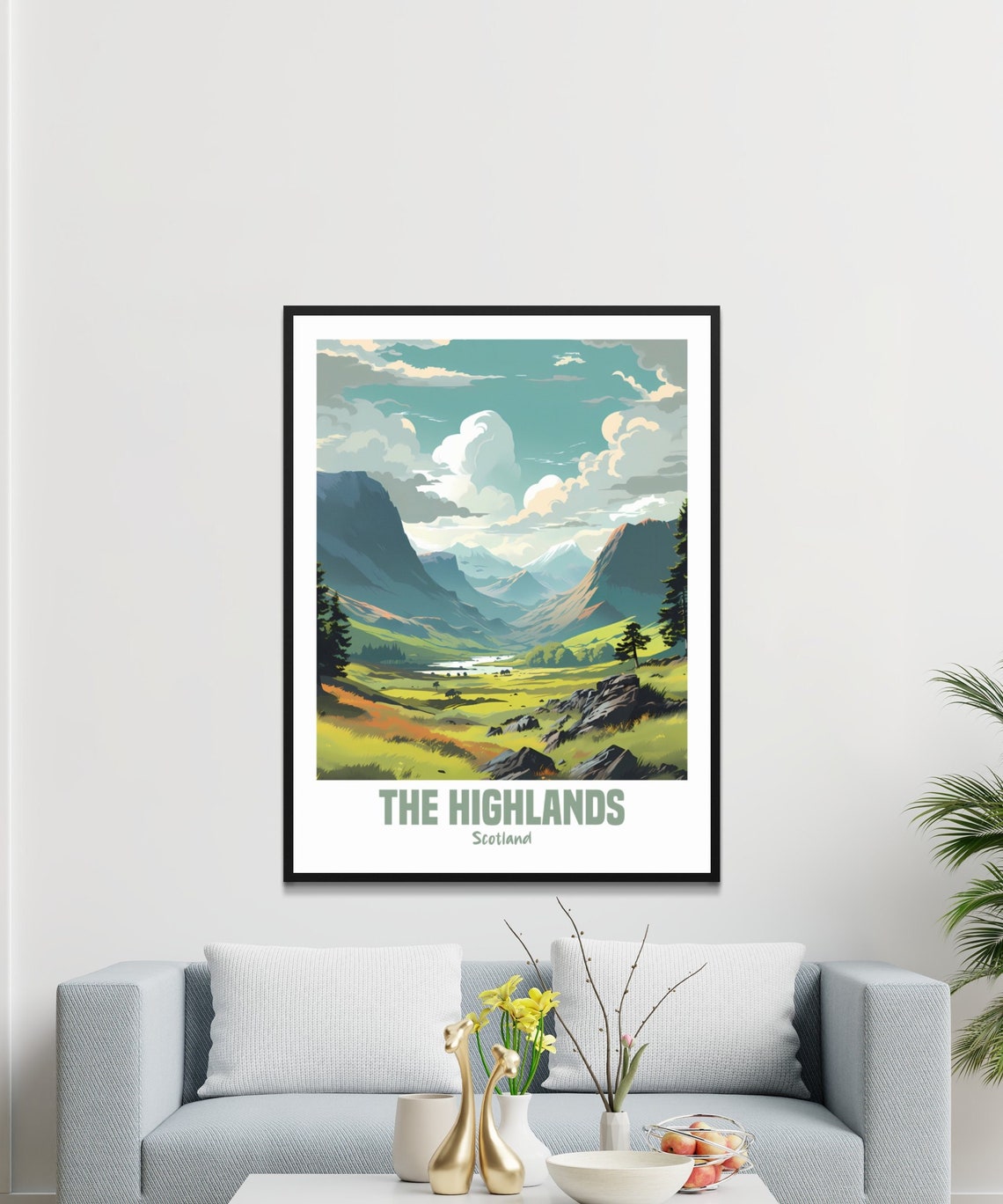 Beautiful Wall Art Print of the Highlands in Scotland, Nature Landscape ...
