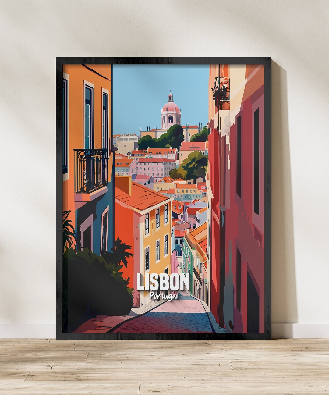 Lisbon Portugal Wall Art, Lisbon Street View Print, Travel Poster Wall ...