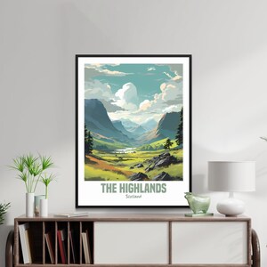 Beautiful Wall Art Print of the Highlands in Scotland, Nature Landscape ...