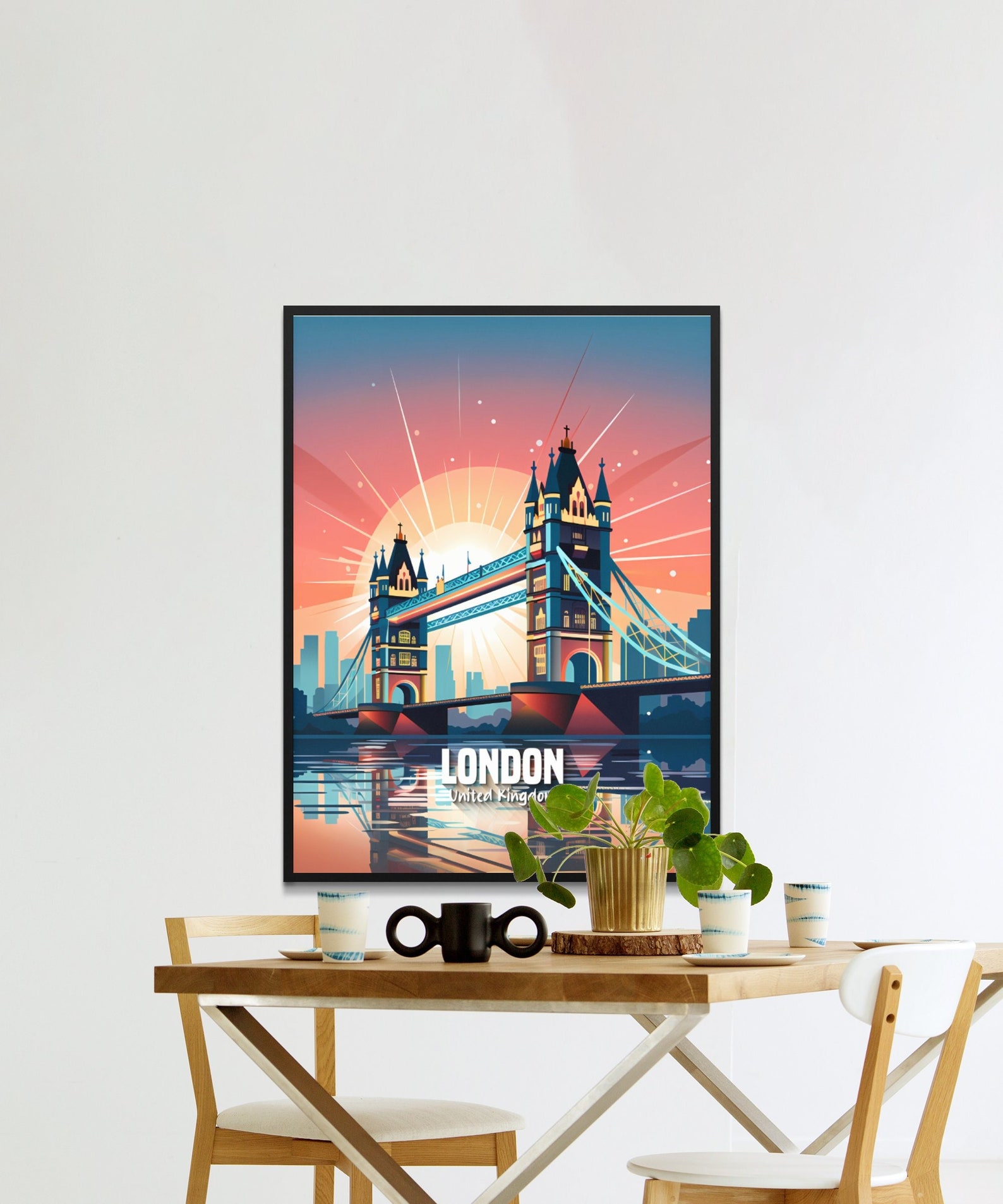 London Bridge Art Print - Vintage Style Wall Decor - Perfect for Home ...