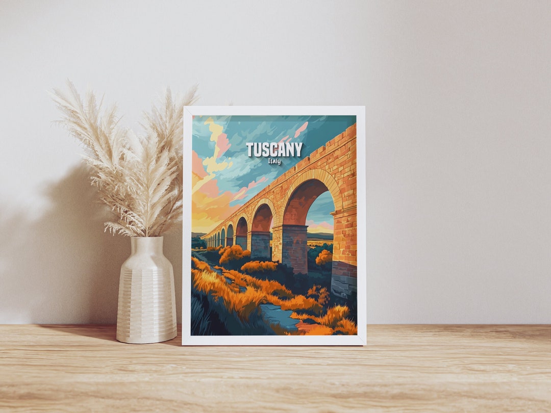 Tuscany Italy Wall Art, Sunset Landscape Art, Italian Countryside Print ...