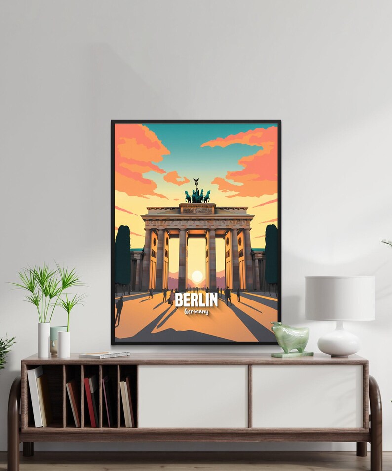 Stunning Berlin Wall Art Print Beautiful Brandenburg Gate Artwork For