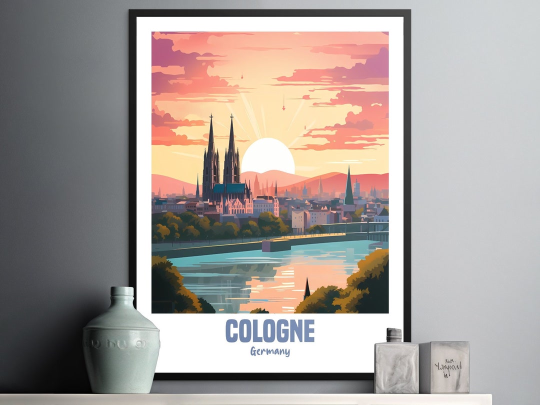 Stunning Vintage Style Cologne Cityscape Art Print, Perfect for Home ...