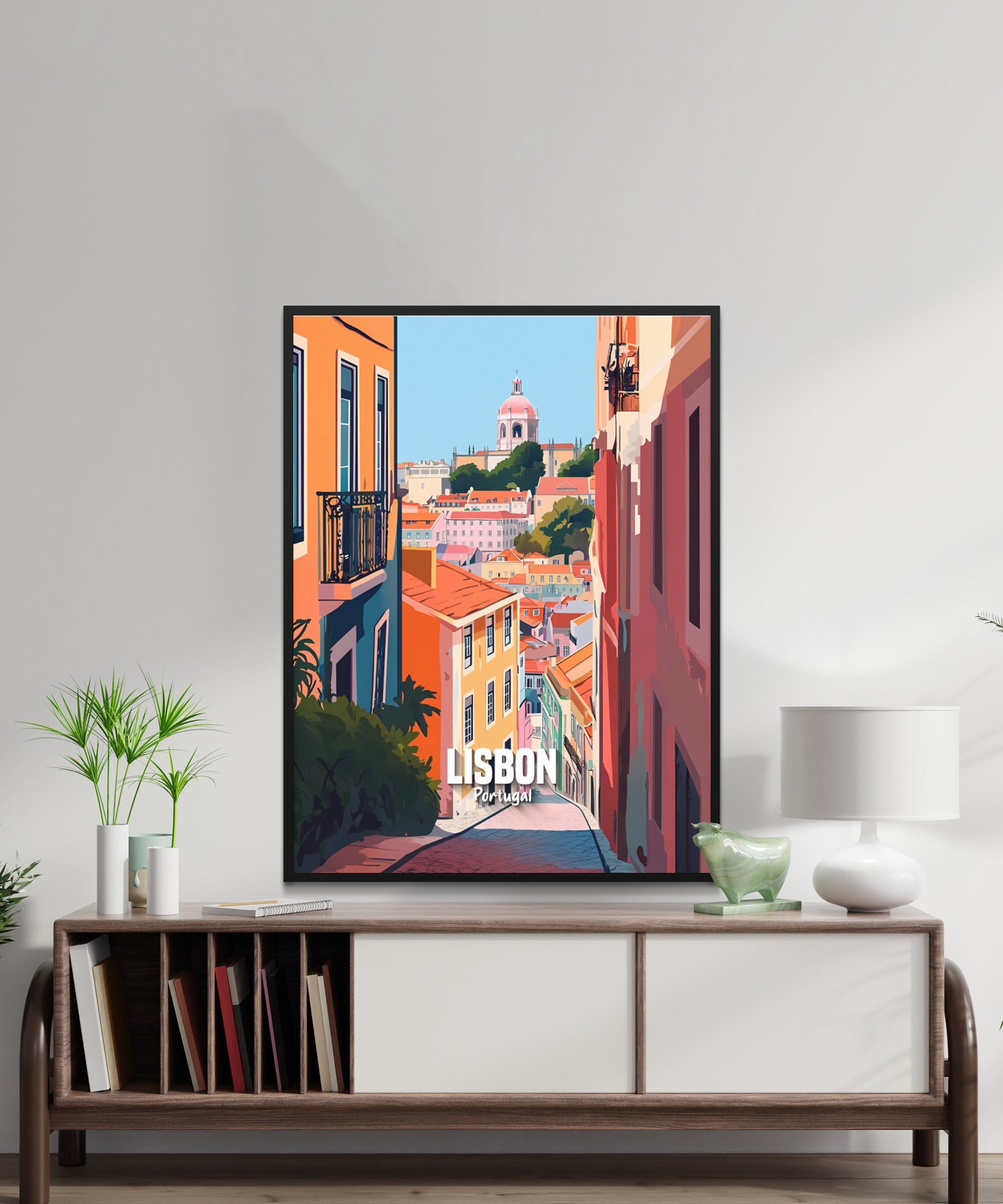 Lisbon Portugal Wall Art, Lisbon Street View Print, Travel Poster Wall ...