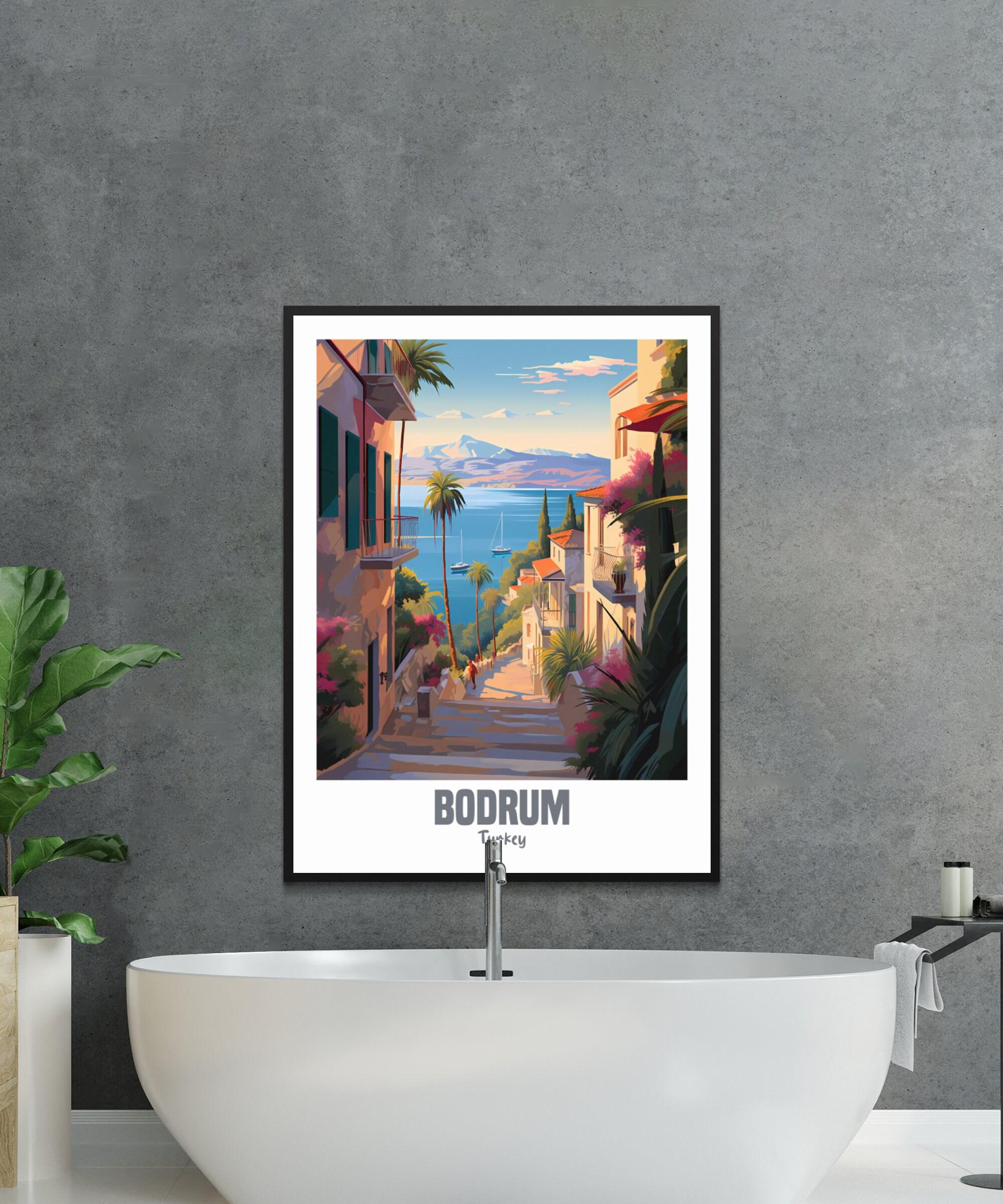 Scenic Bodrum Turkey Wall Art Print, Beautiful Coastal Landscape for ...