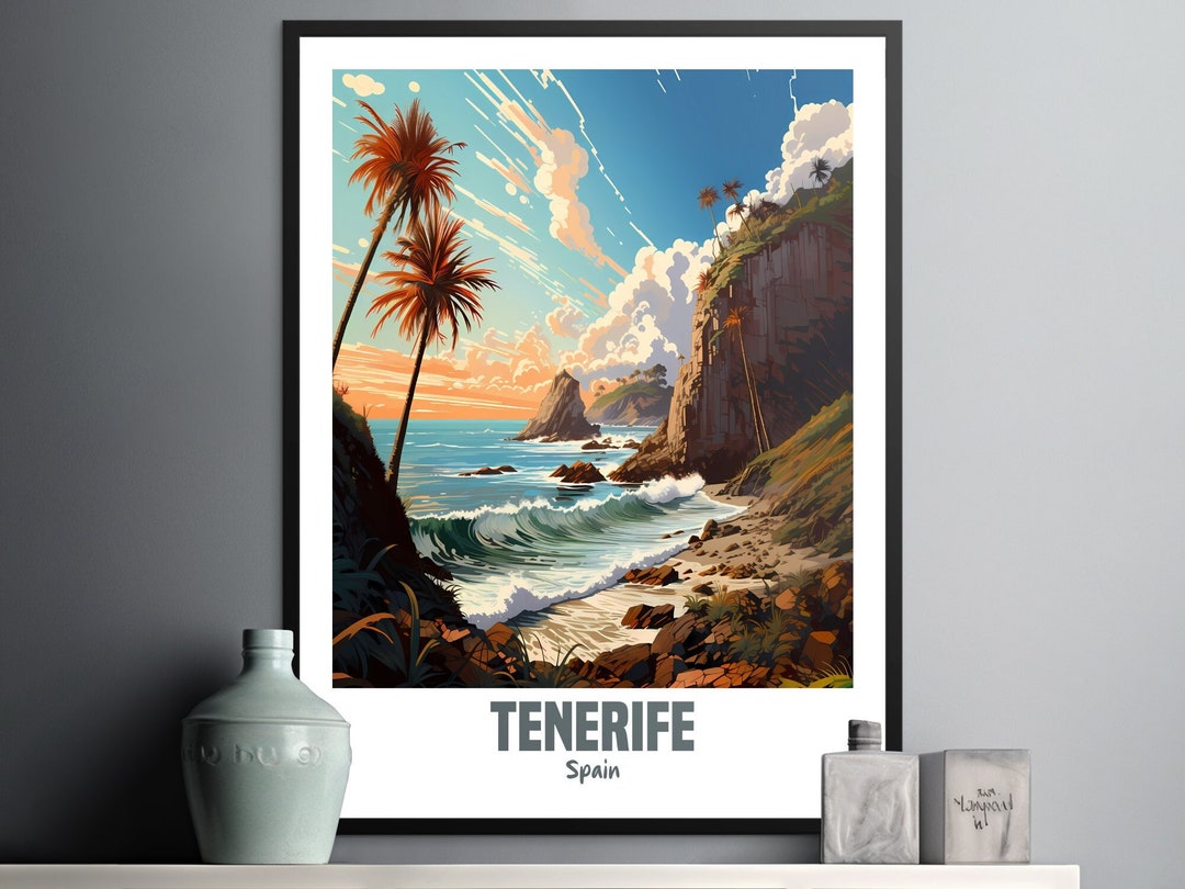Stunning Tenerife Wall Art Print, Tropical Beach Scene, Perfect for ...