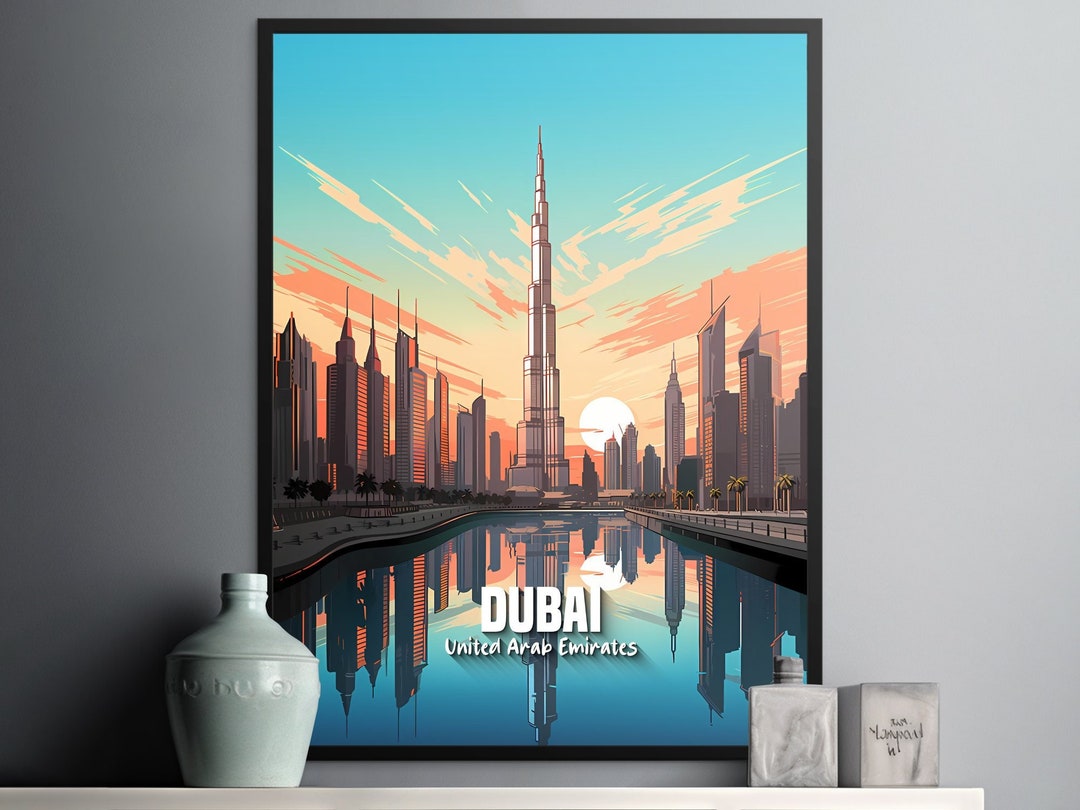 Dubai Skyline Wall Art Print, Modern Art Decor for Home and Office, UAE ...