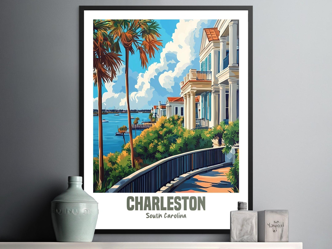 Charleston South Carolina Wall Art Print Coastal Decor Home Decor ...