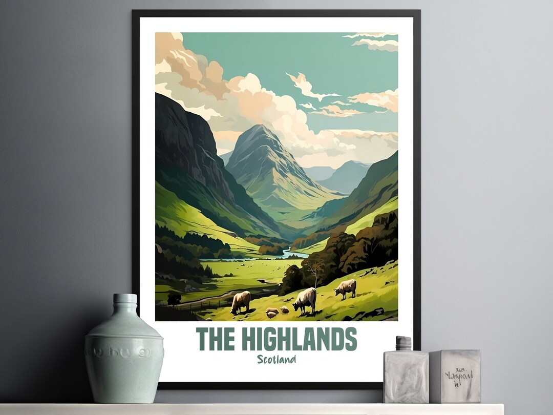 The Highlands Scotland Wall Art Print, Perfect for Home Decor and Gift ...