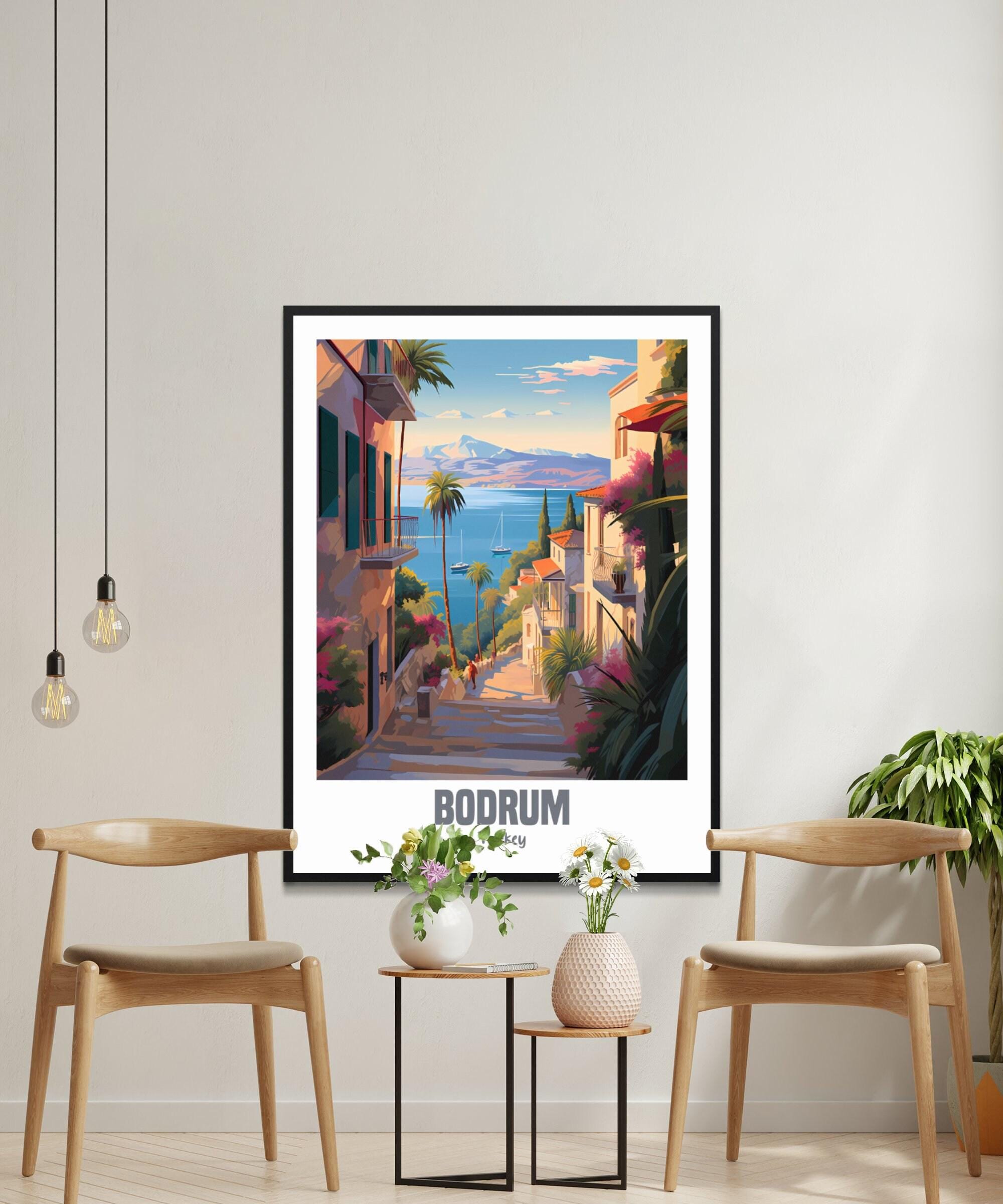 Scenic Bodrum Turkey Wall Art Print, Beautiful Coastal Landscape for ...