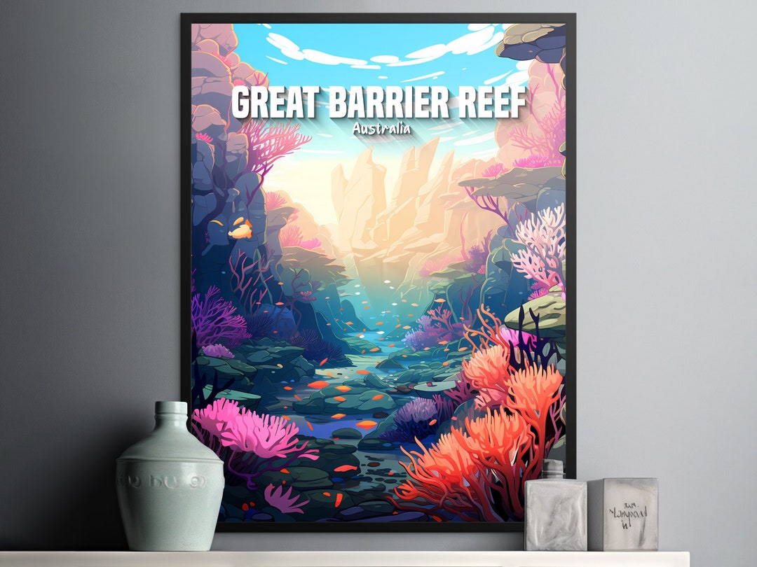 Great Barrier Reef Wall Art, Vibrant Coral Reef Print, Australia Ocean ...