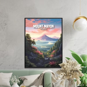 Stunning Mount Mayon Wall Art Print, Philippines Landscape Art for Home ...
