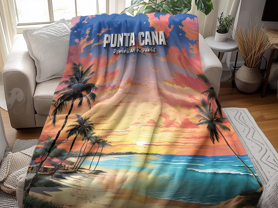 Punta Cana Blanket: Beach Sunset, Dominican Republic, Tropical Island ...