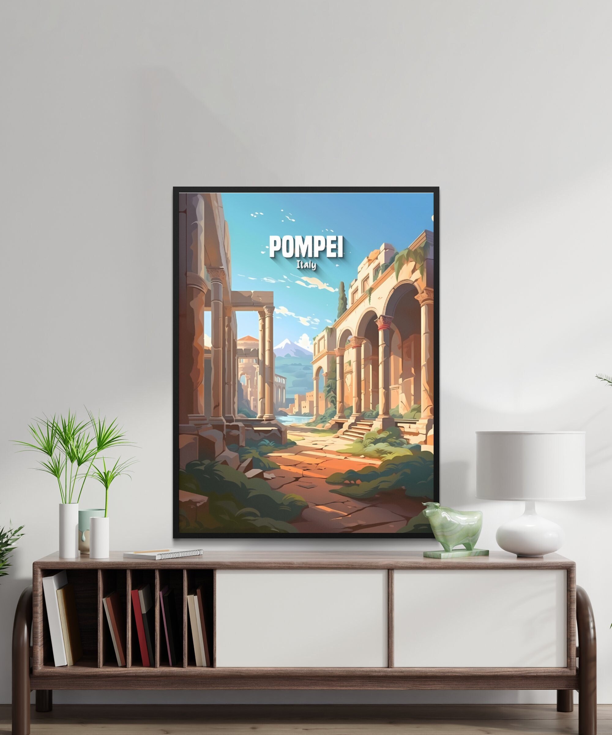 Pompei Italy Vintage Poster Art Print - Wall Decor for Home or Office ...