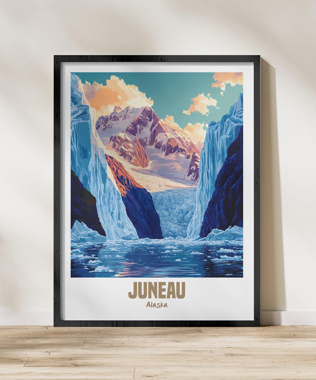 Juneau Alaska Wall Art Poster Mountains Glacier Landscape Fine Art ...
