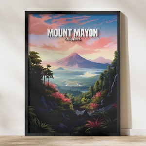 Stunning Mount Mayon Wall Art Print, Philippines Landscape Art for Home ...