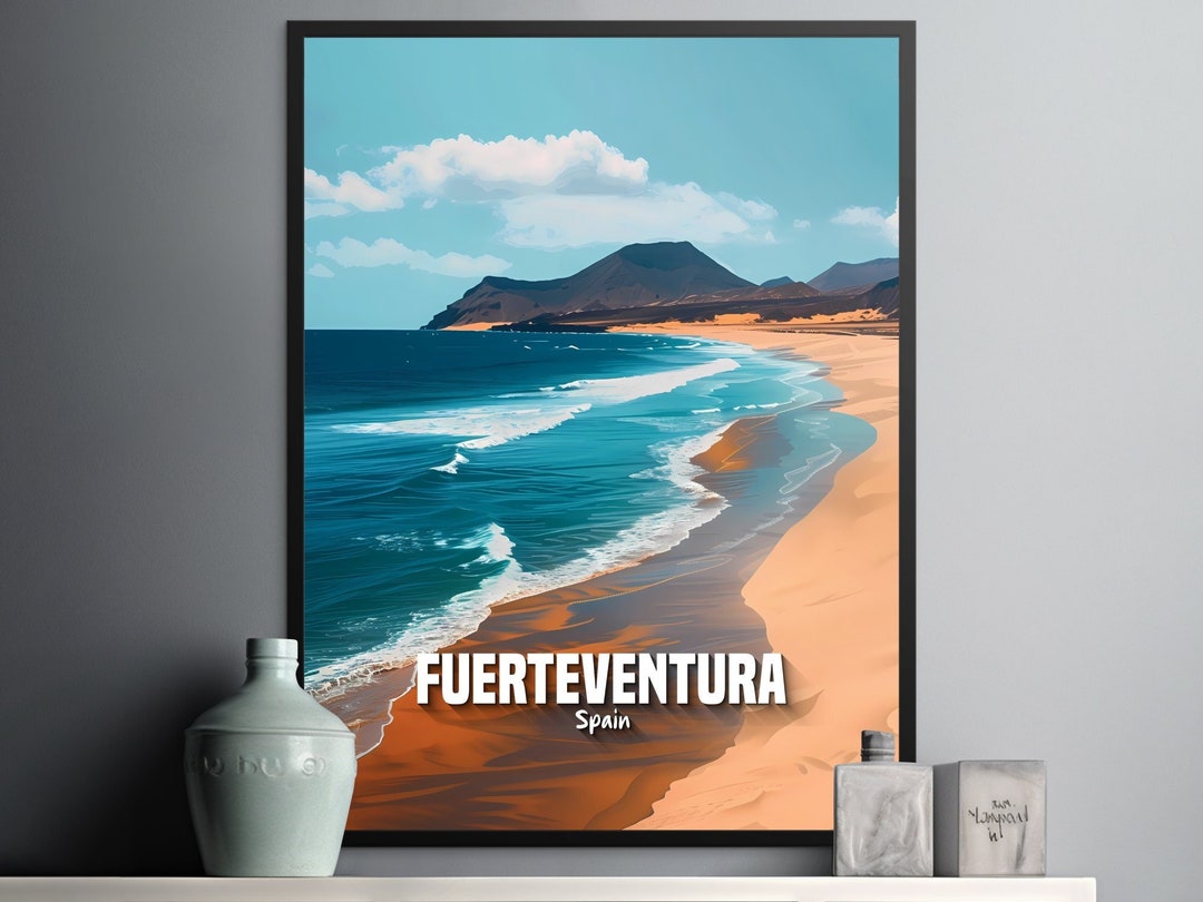 Fuerteventura Spain Beach Print, Coastal Wall Art, Beach Vacation ...