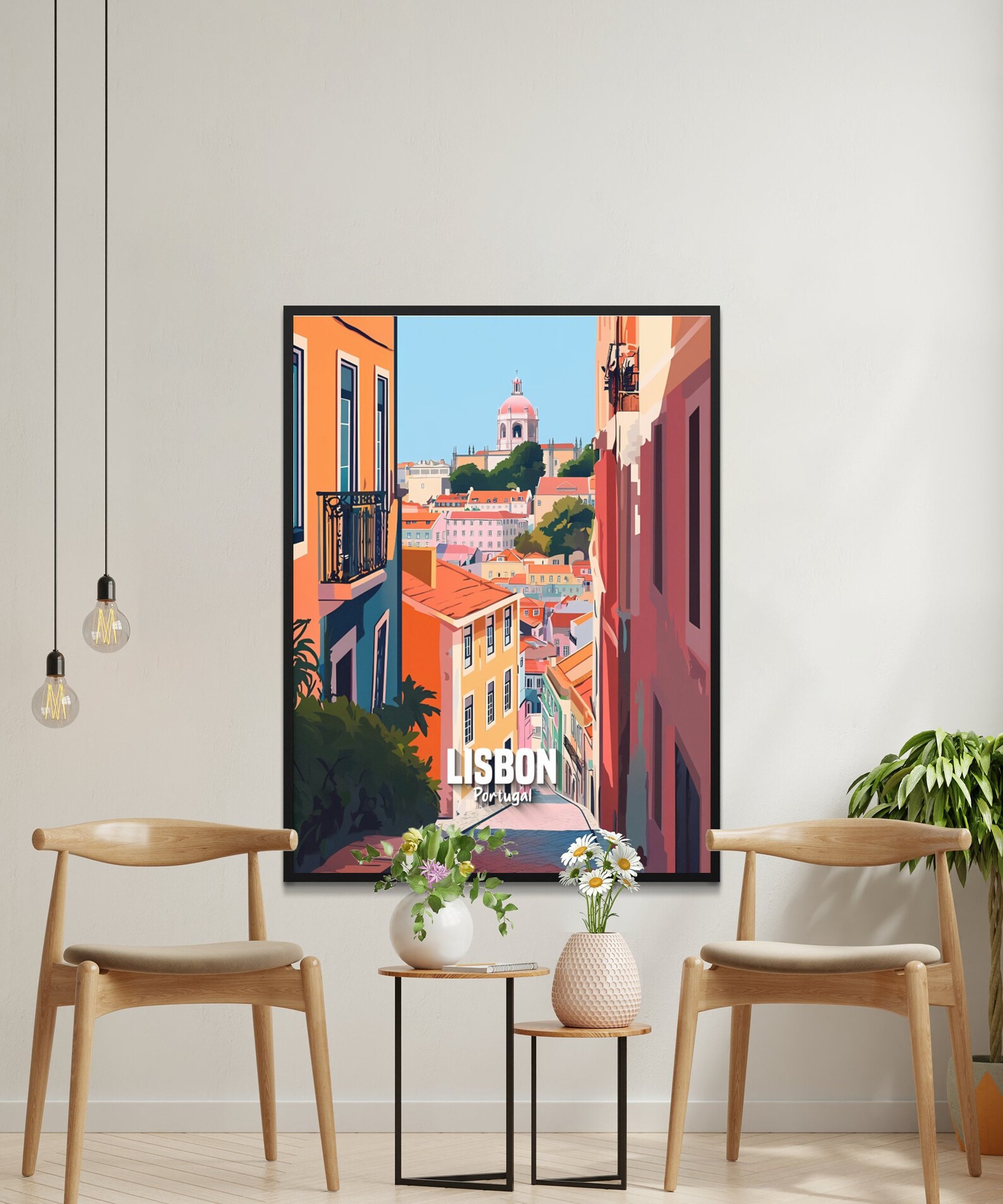 Lisbon Portugal Wall Art, Lisbon Street View Print, Travel Poster Wall ...