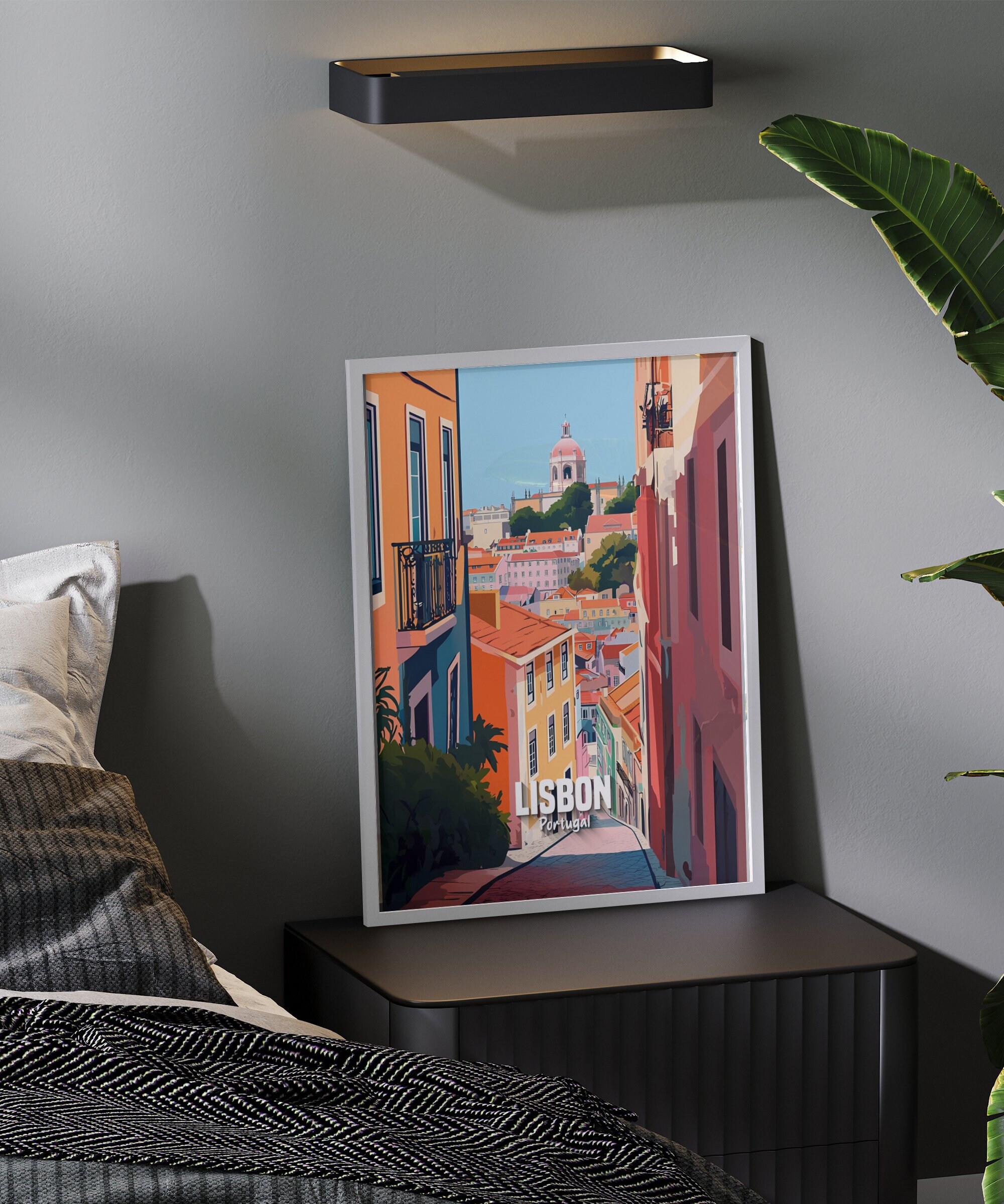 Lisbon Portugal Wall Art, Lisbon Street View Print, Travel Poster Wall ...