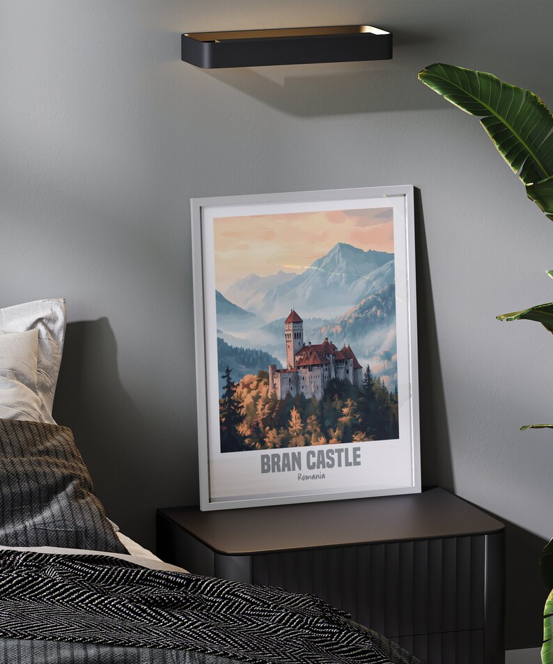 Bran Castle Wall Art, Romanian Castle Print, Transylvania Art, Scenic ...