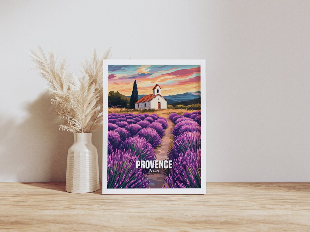 Provence Lavender Fields Wall Art Print, French Countryside Home Decor ...