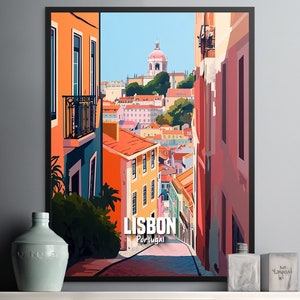 Lisbon Portugal Wall Art, Lisbon Street View Print, Travel Poster Wall ...