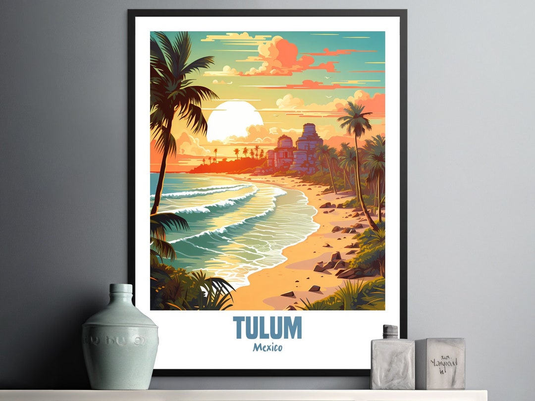 Tropical Sunset Tulum Wall Art, Pastel Beach Decor, Nature Print, Fine ...