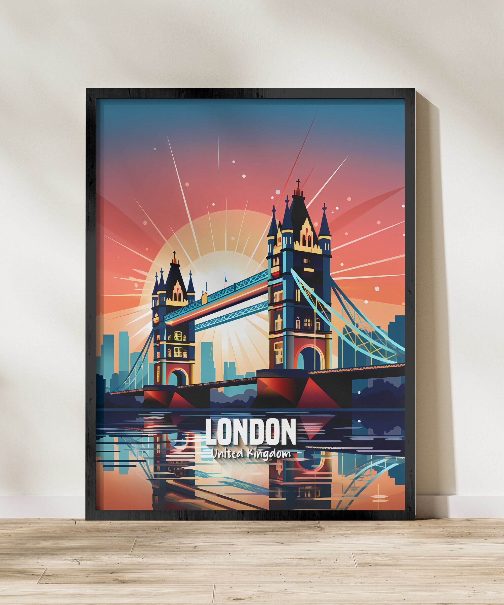 London Bridge Art Print - Vintage Style Wall Decor - Perfect for Home ...