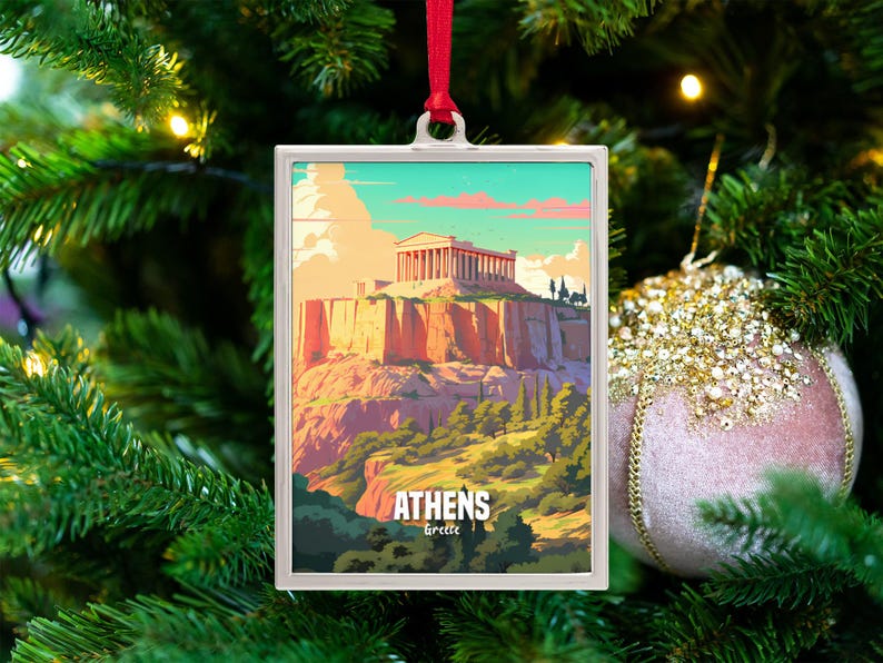 Athens Greece Ornament: Parthenon Temple, Historic, Travel Souvenir ...
