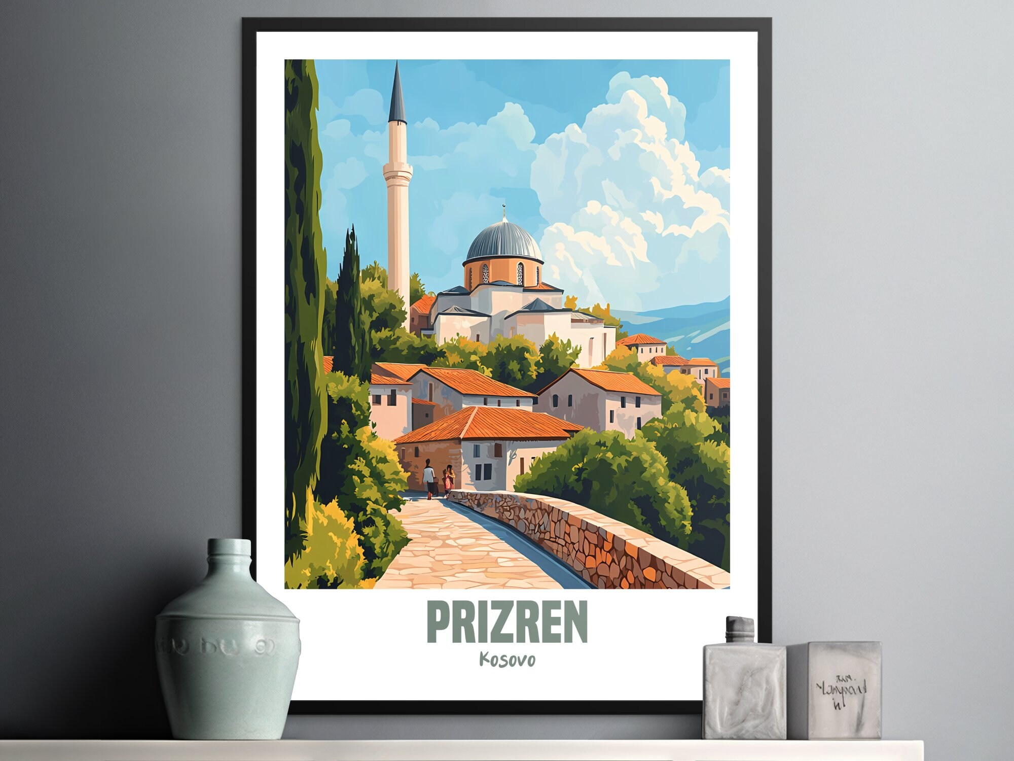 Prizren Kosovo Wall Art Print, Prizren Kosovo Travel Poster, Europe ...