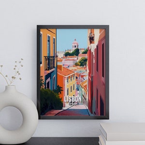 Lisbon Portugal Wall Art, Lisbon Street View Print, Travel Poster Wall ...