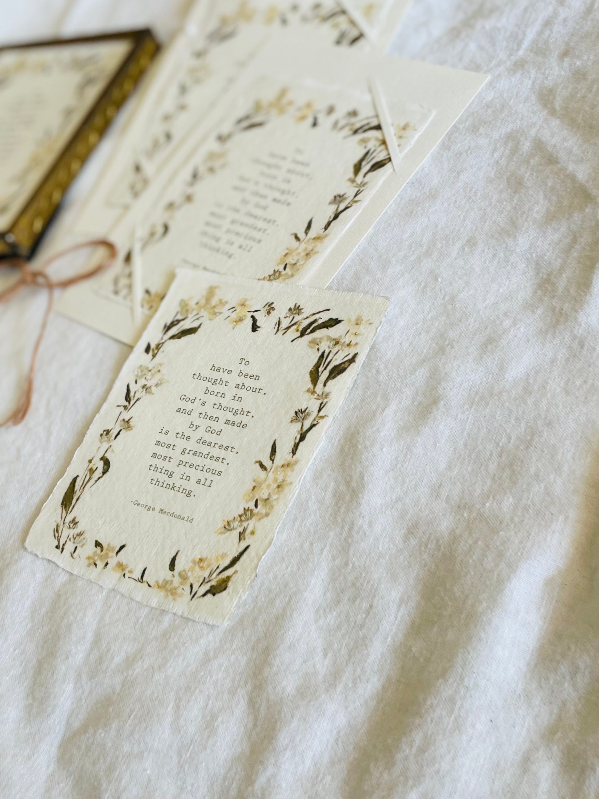 Floral Wreath Art Print With Quote | Handmade Paper Print ...