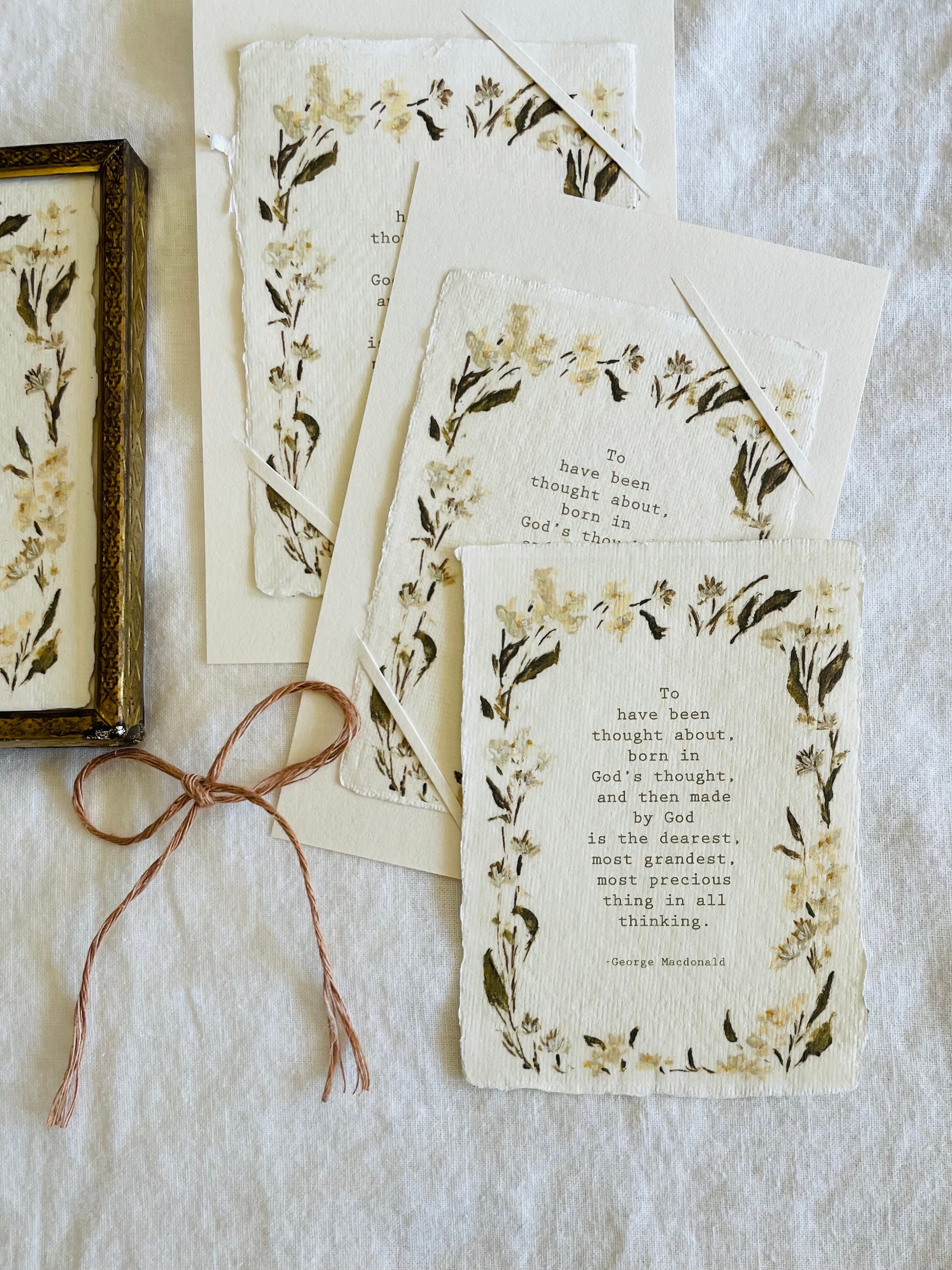 Floral Wreath Art Print With Quote | Handmade Paper Print ...