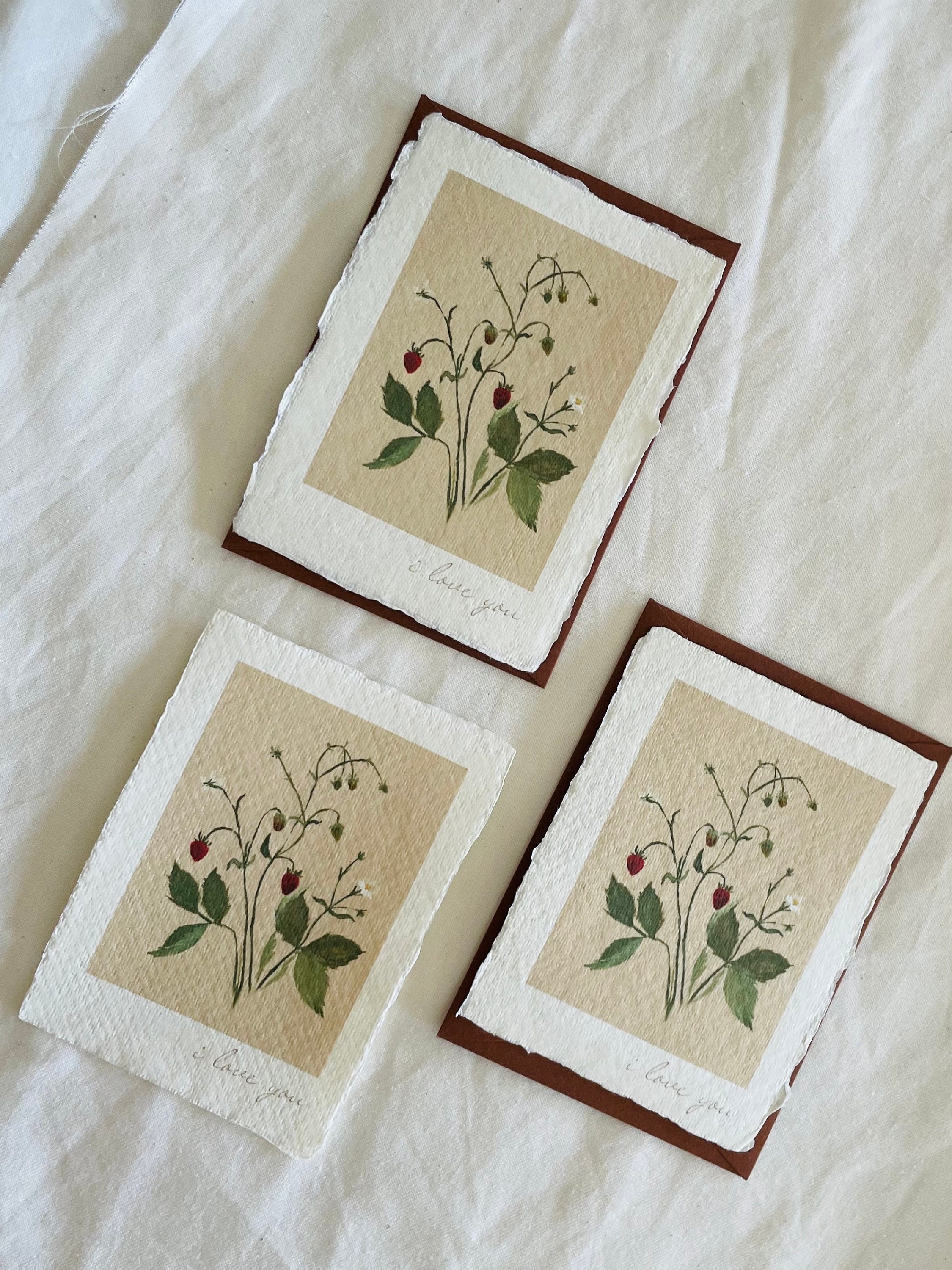 Handmade Paper Notecard With Envelope and Floral Design - Etsy