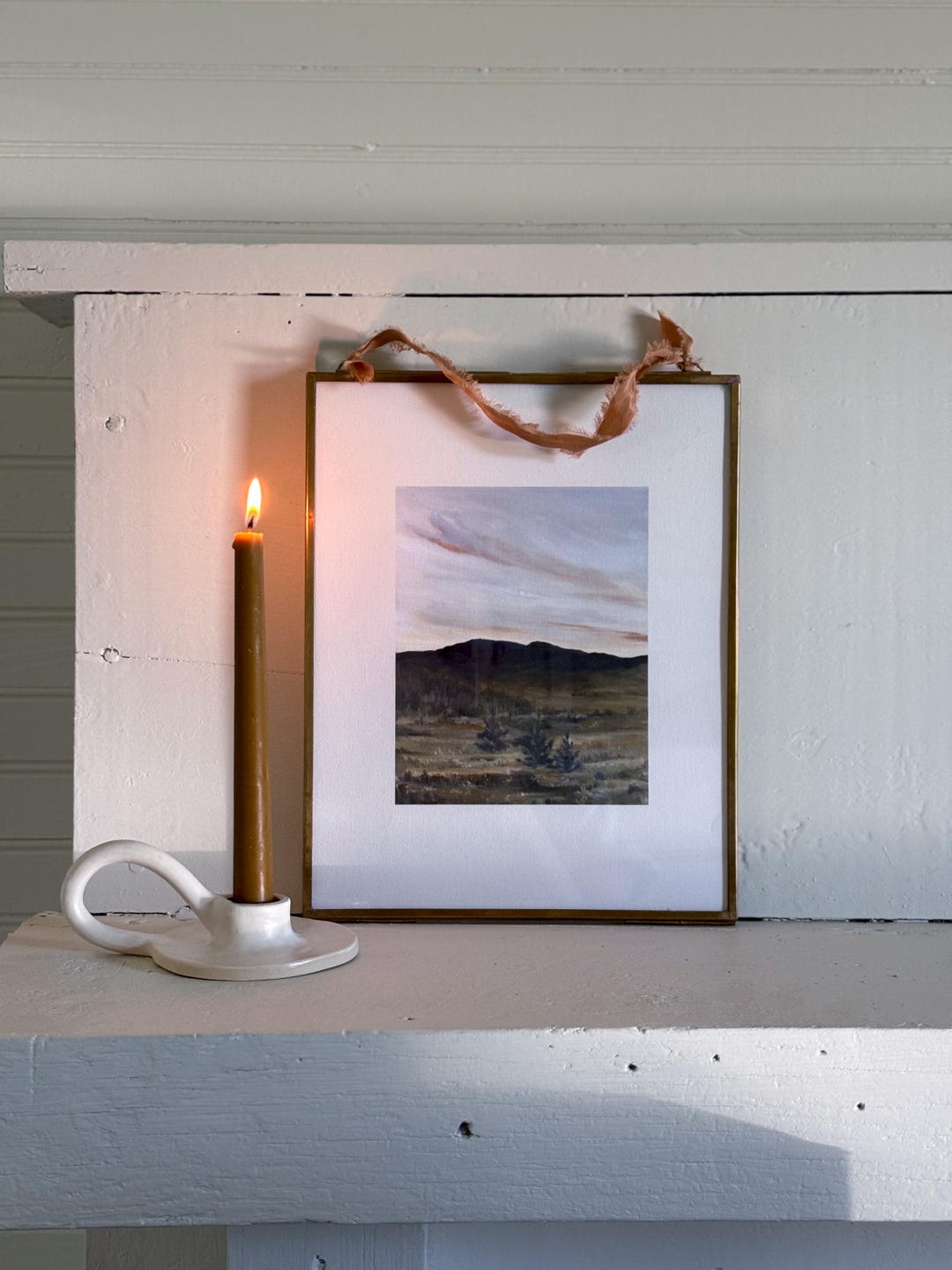 Hanging Brass Frame With Fine Art Mountain Print - Etsy
