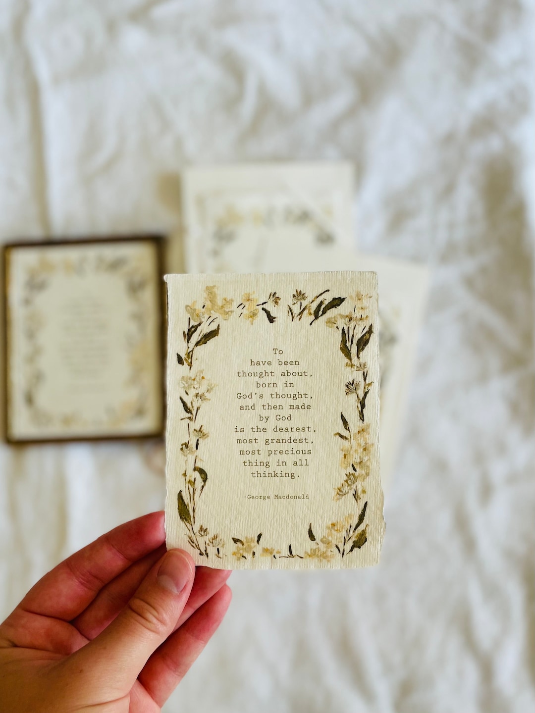 Floral Wreath Art Print With Quote | Handmade Paper Print ...