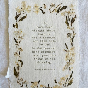 Floral Wreath Art Print With Quote | Handmade Paper Print ...