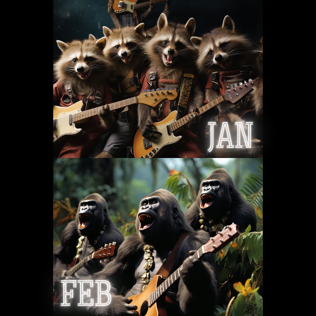 Animal Rockers Calendars 2024, A3 & A4 Hanging Calendars, Funny ...
