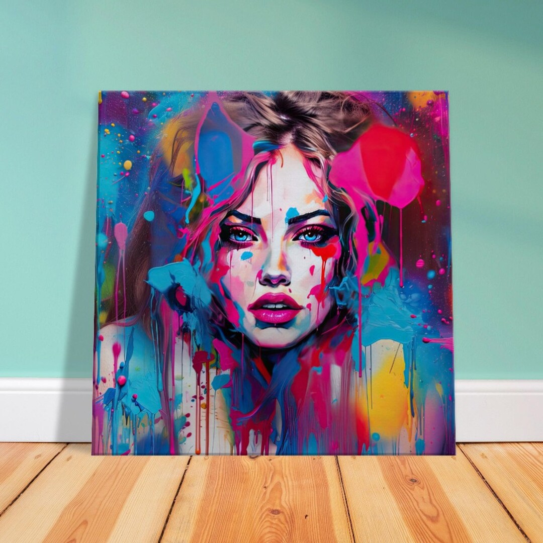 The Pink Lady Portraits V13 Canvas Wall Art Watercolour Art - Etsy